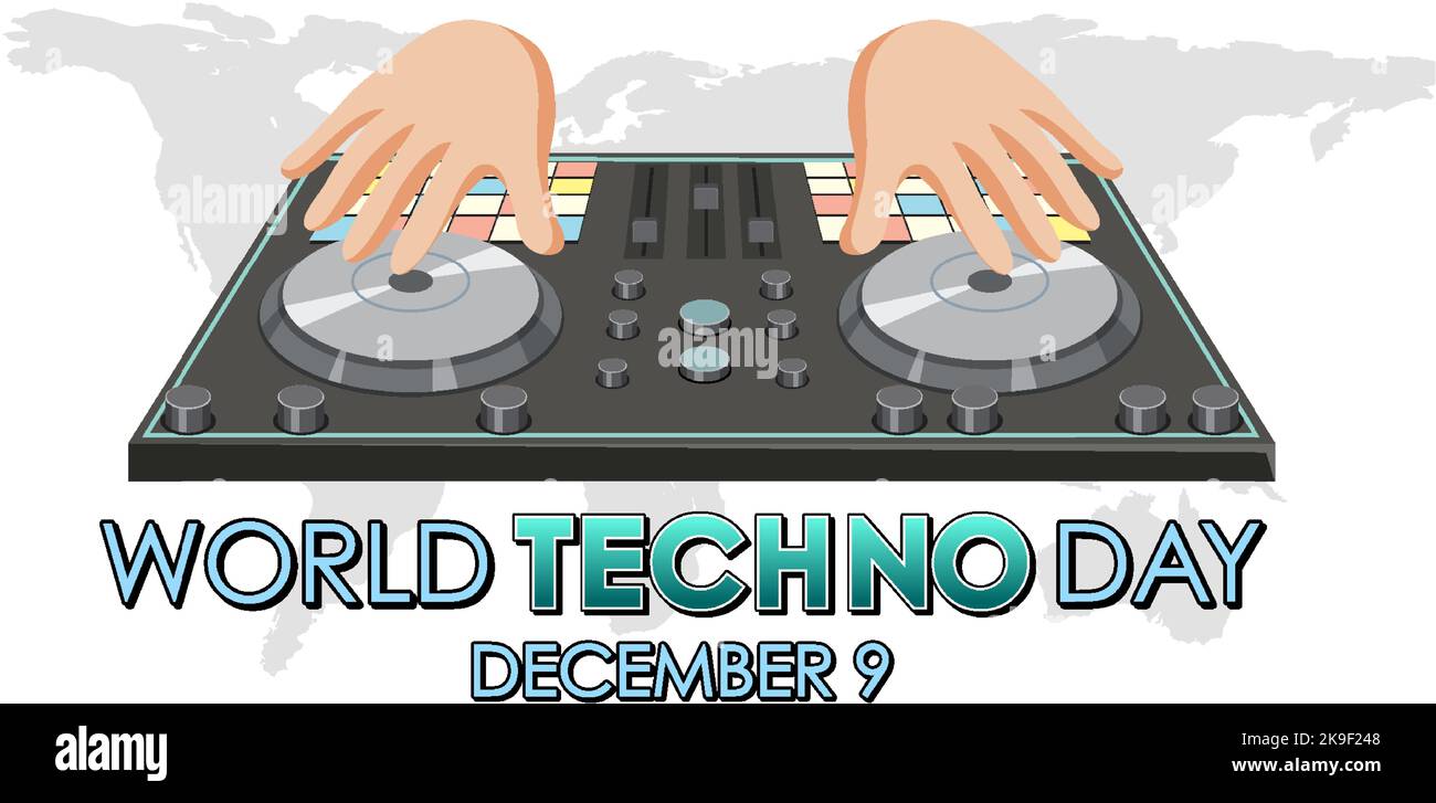 World techno day text banner design illustration Stock Vector Image ...
