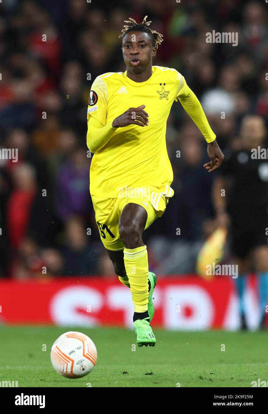 Manchester, England, 27th October 2022. Rasheed Akanbi of FC Sheriff ...