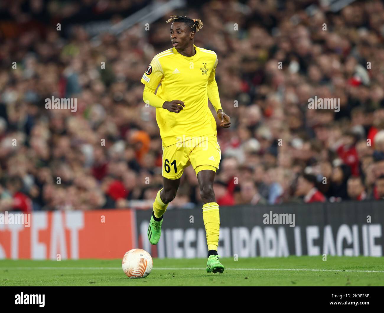 Manchester, England, 27th October 2022. Rasheed Akanbi of FC Sheriff ...