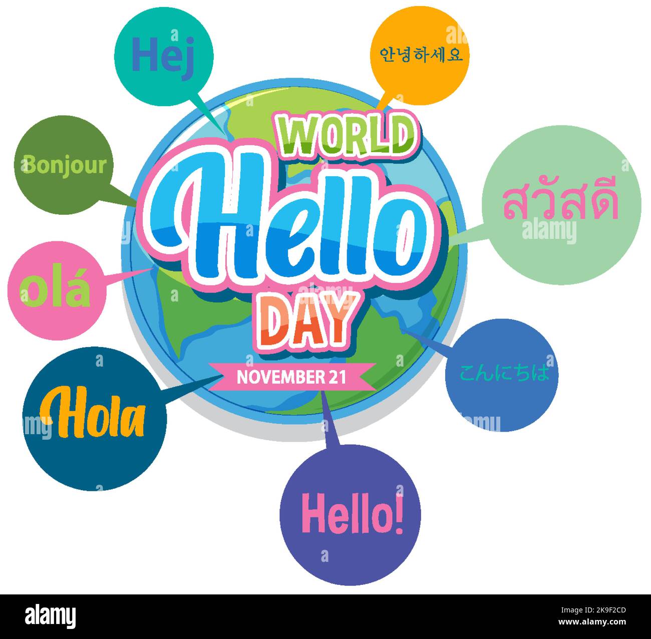 World hello day banner design illustration Stock Vector Image & Art - Alamy