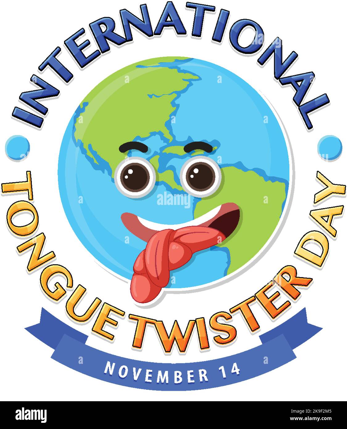 International tongue twister day logo design illustration Stock Vector ...