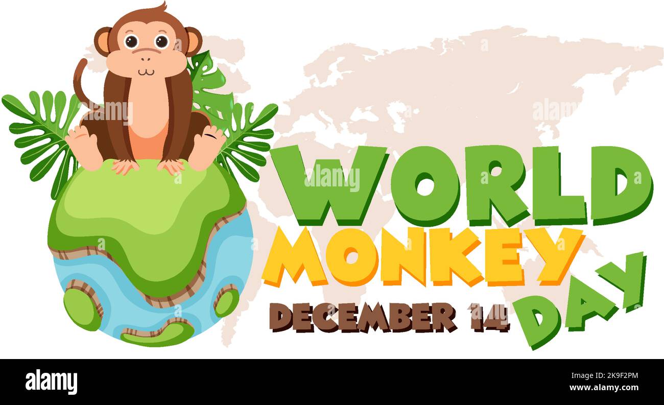 World monkey day poster design illustration Stock Vector Image & Art ...