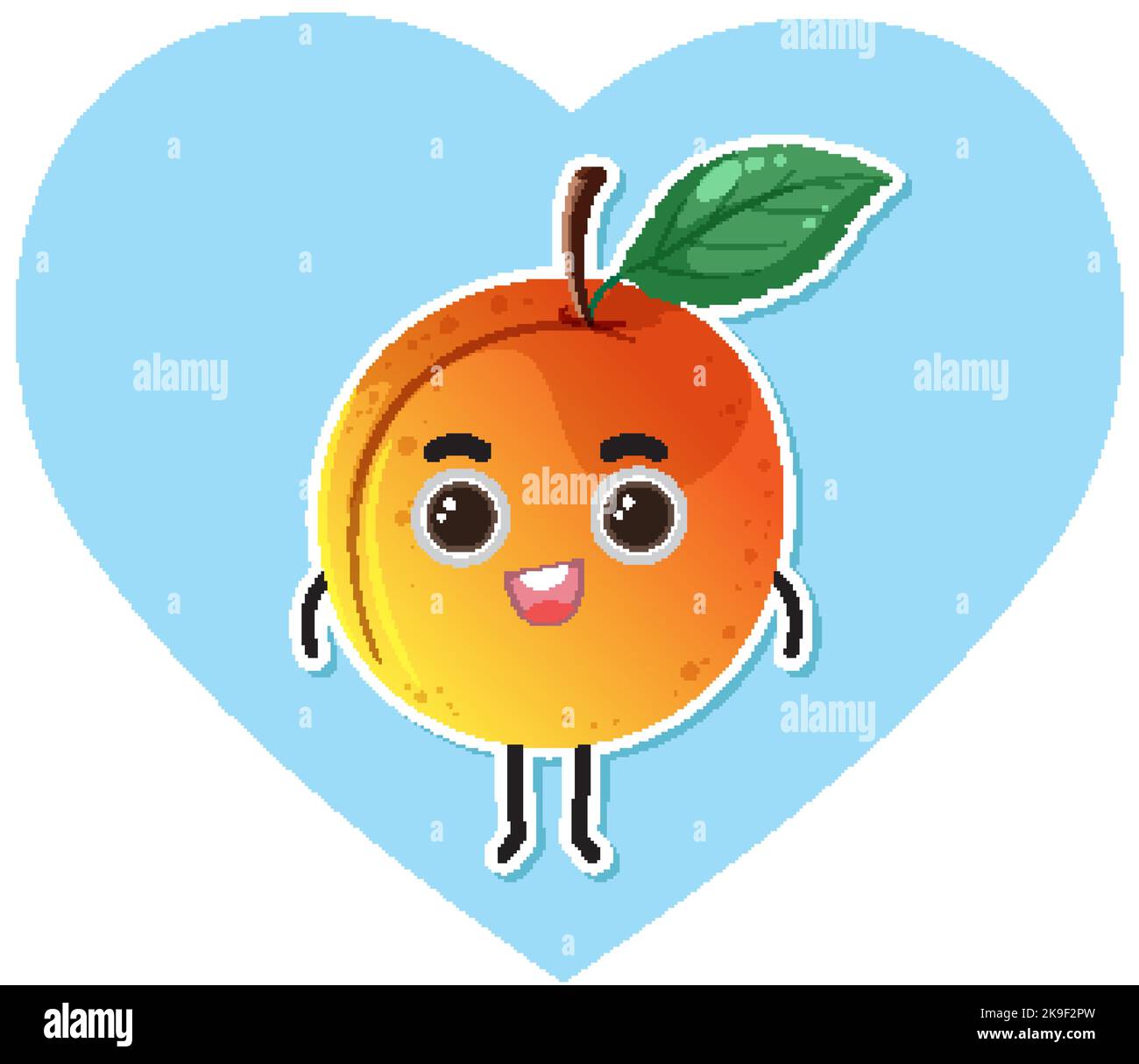 Peach with cute face cartoon character illustration Stock Vector Image ...