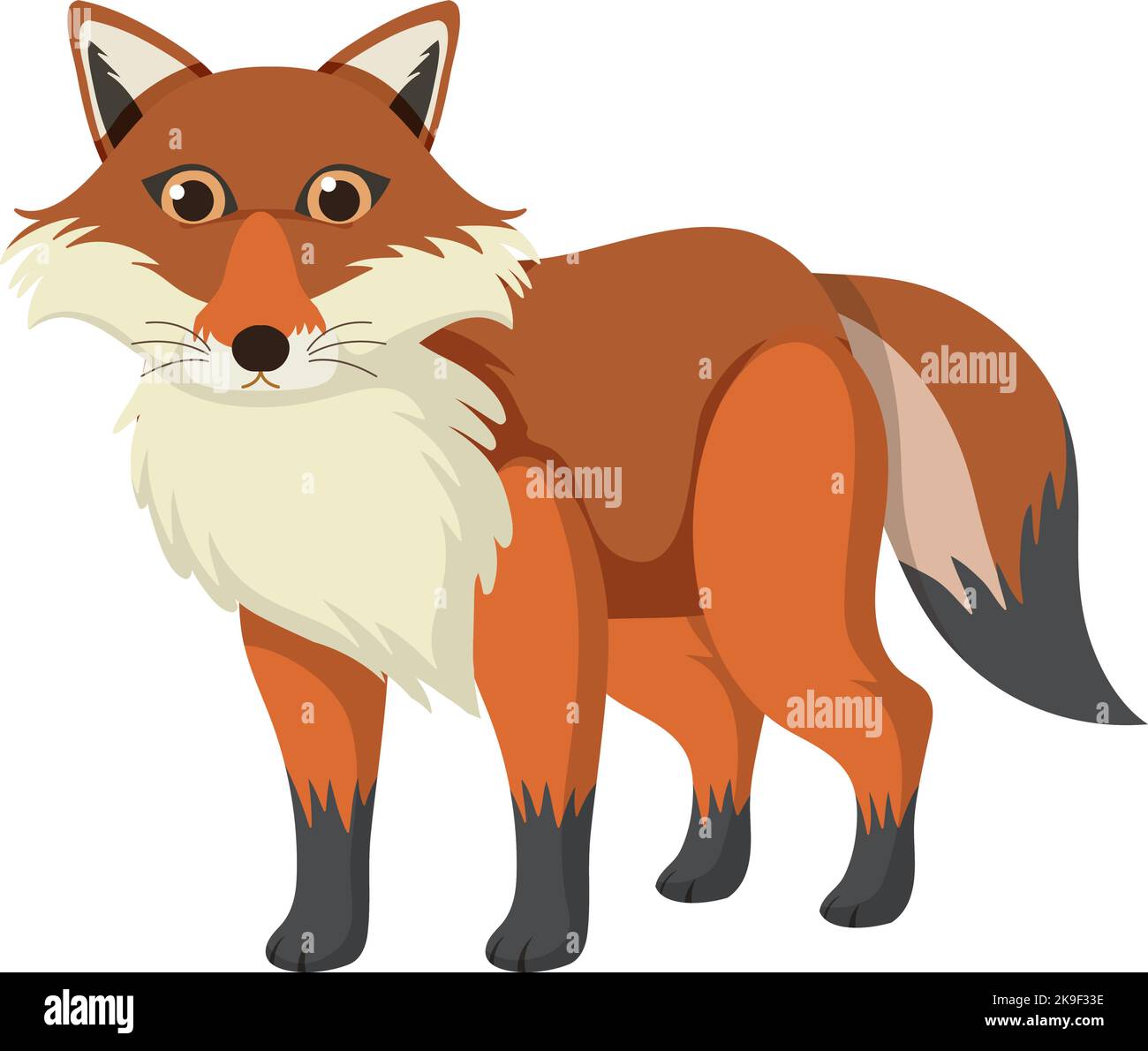 Cute fox in flat cartoon style illustration Stock Vector Image & Art ...
