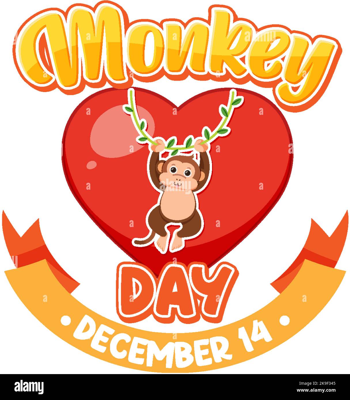 Monkey day text for banner or poster design illustration Stock Vector ...
