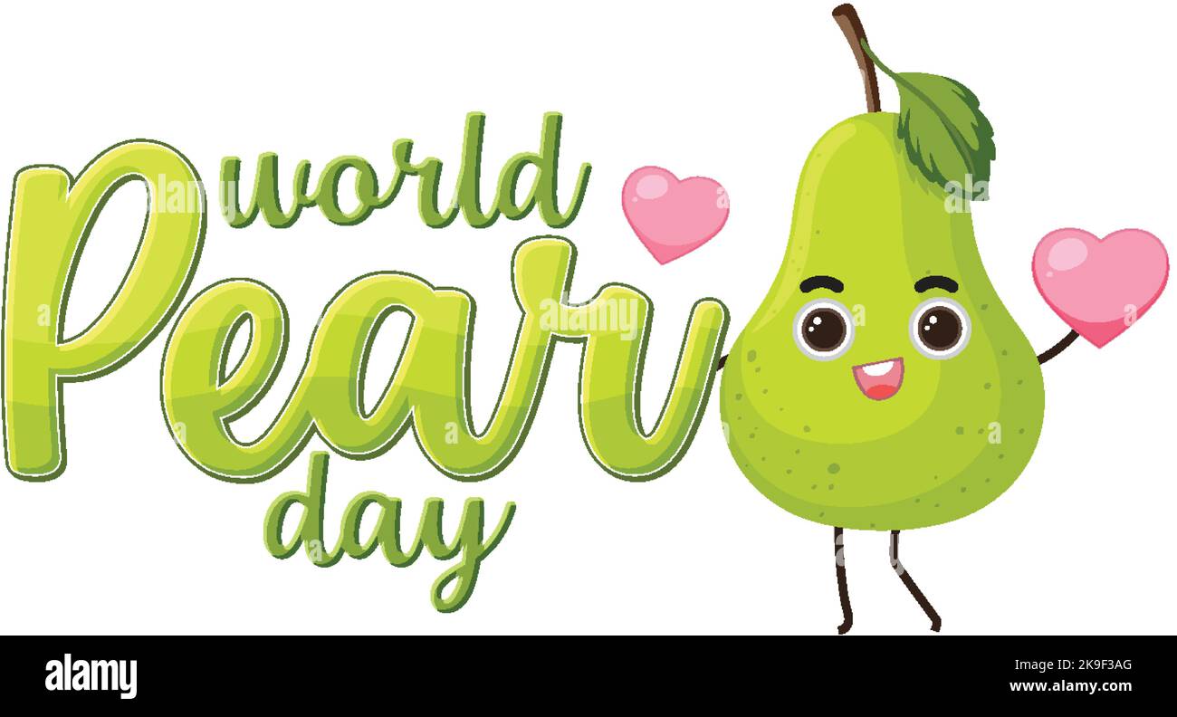 World pear day text for banner or poster design illustration Stock ...