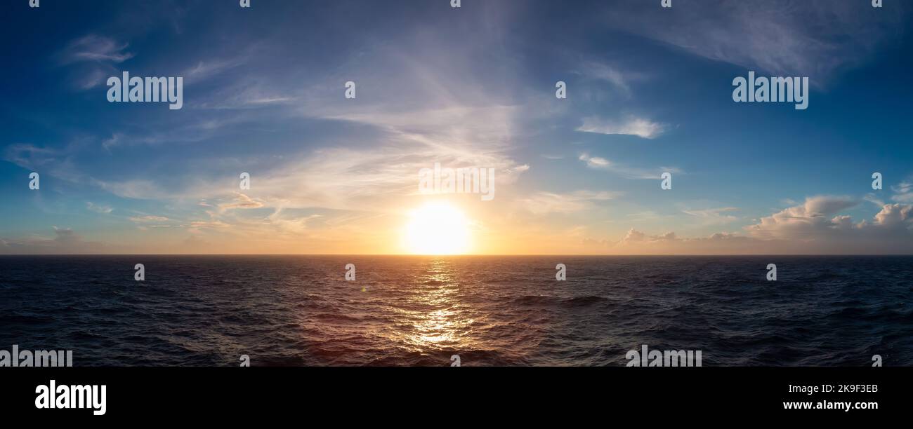 Dramatic Colorful Sunset Sky over North Atlantic Ocean. Cloudscape ...