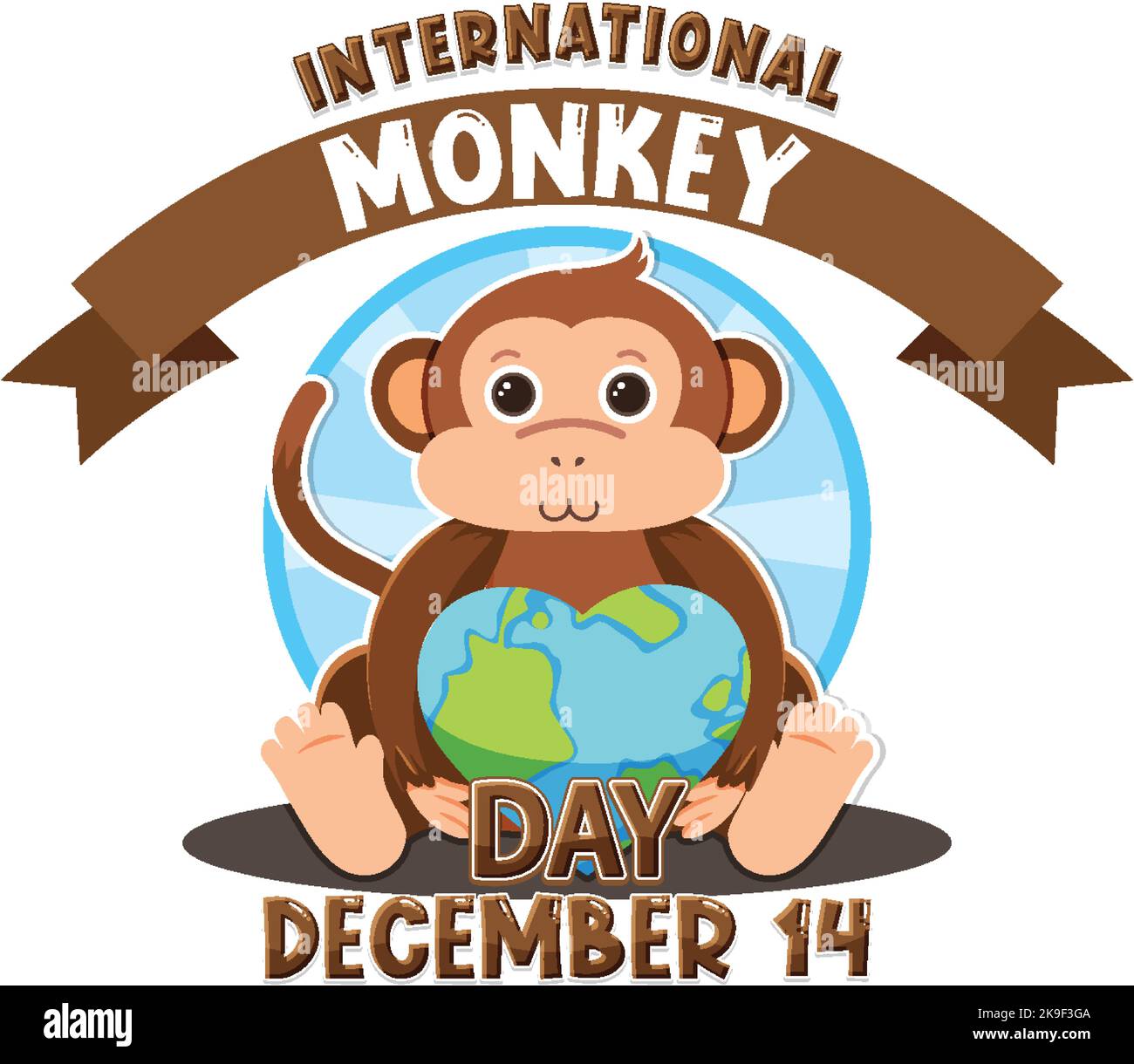 Monkey day text banner design illustration Stock Vector Image & Art - Alamy