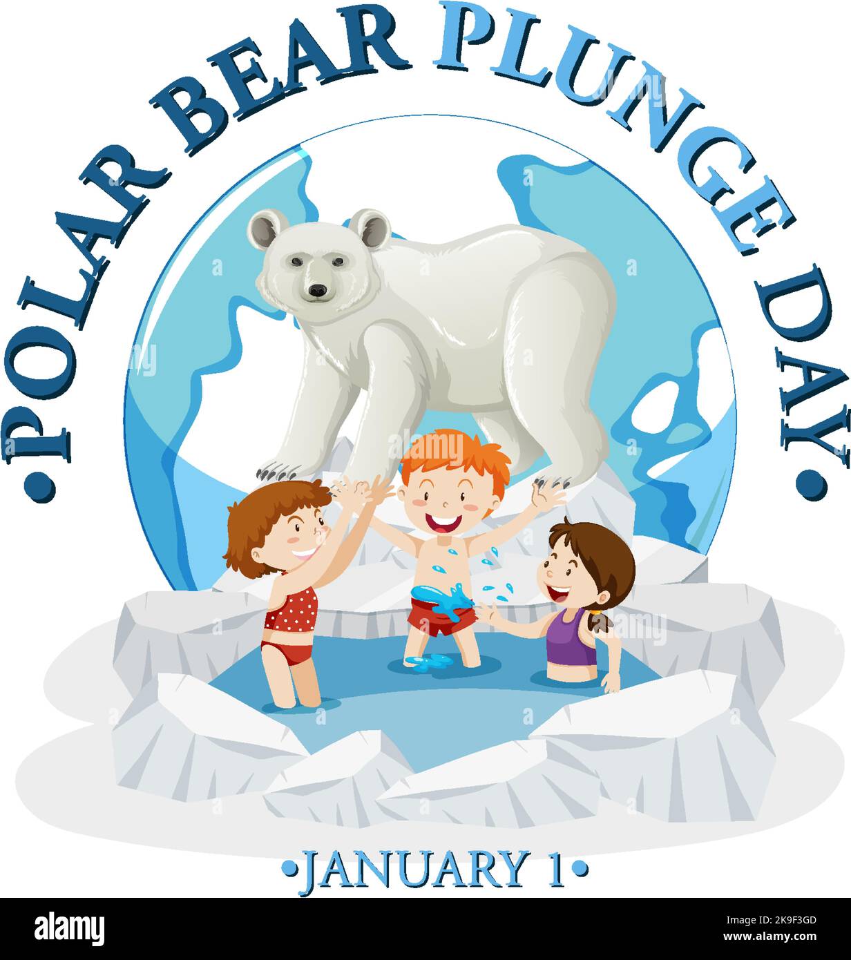 Polar Bear Plunge Day January icon illustration Stock Vector Image ...