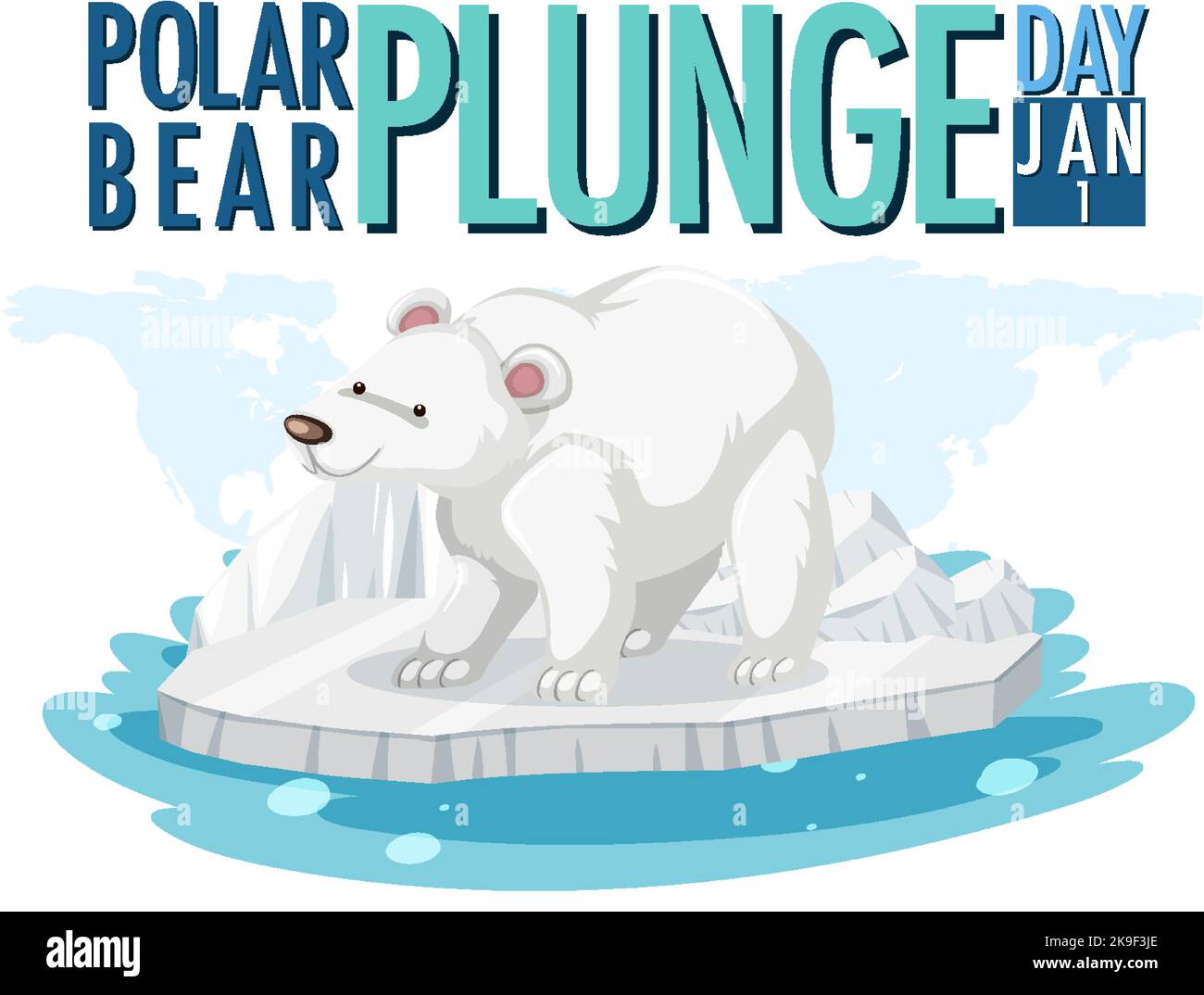 Polar Bear Plunge Day January icon illustration Stock Vector Image ...