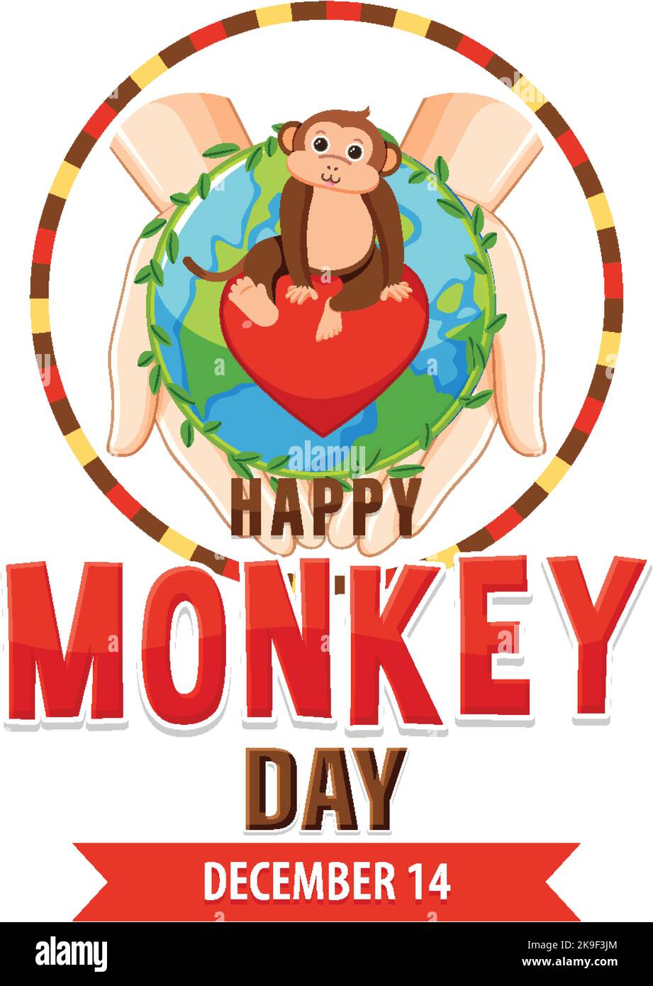 Monkey day text banner design illustration Stock Vector Image & Art - Alamy