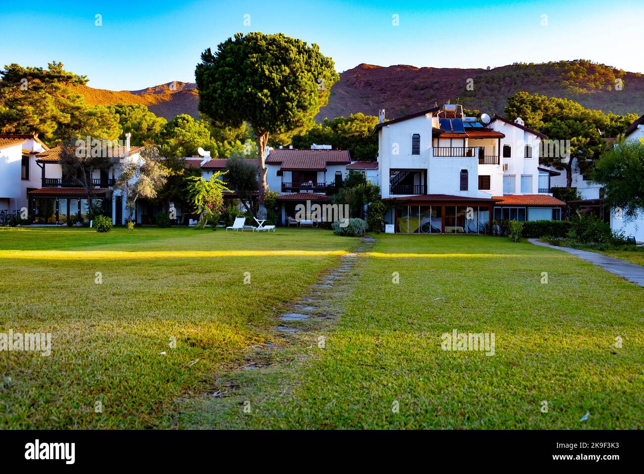 The concept idea of houses with green gardens in Datça aktur holiday ...