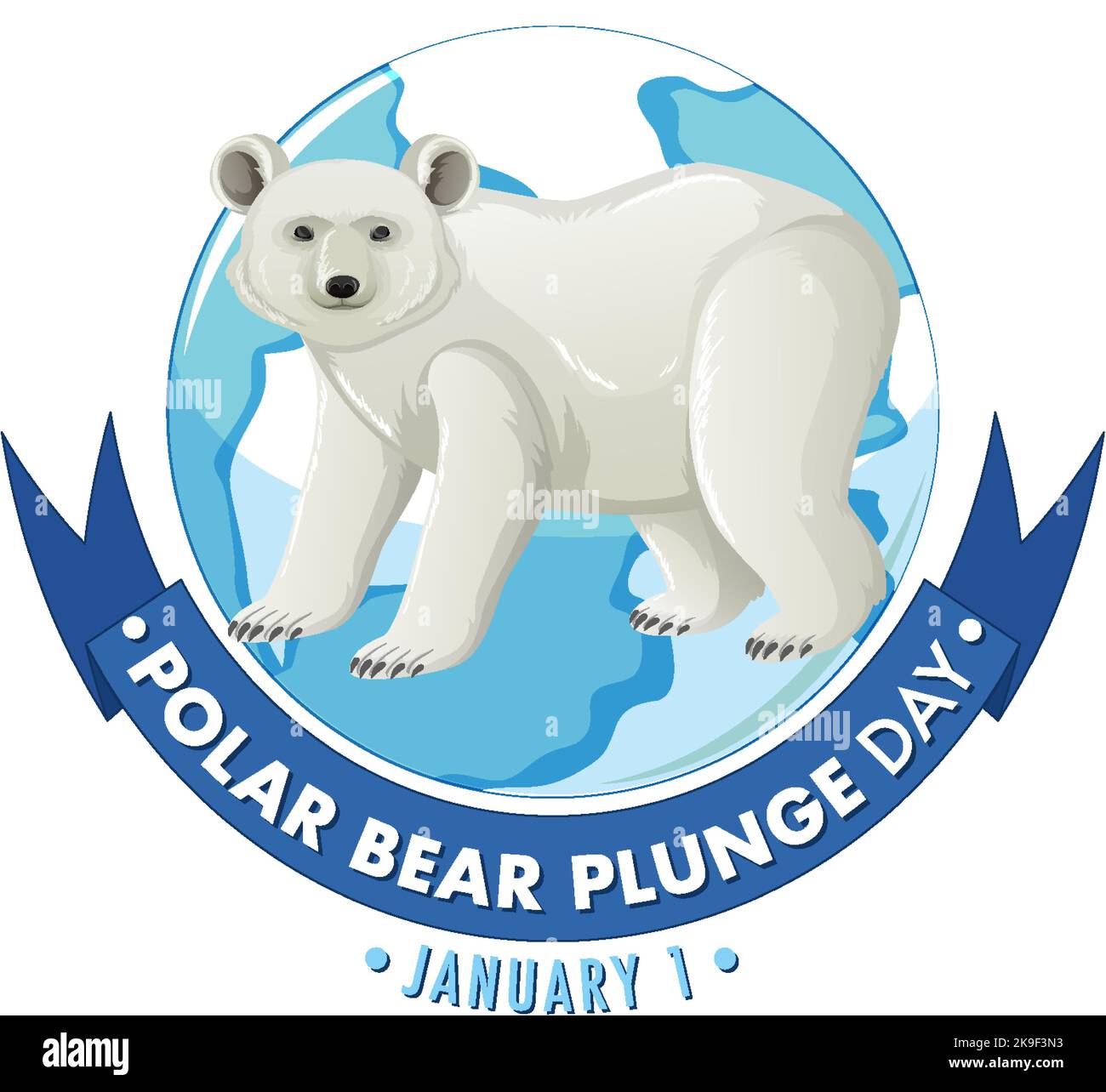 Polar Bear Plunge Day January icon illustration Stock Vector Image ...