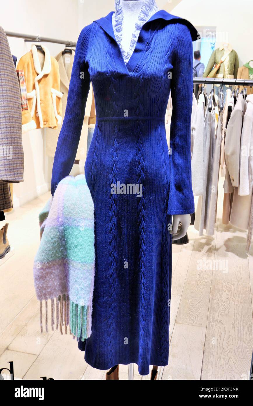 TRENDY CLOTHING ON DISPLAY AT SANDRO PARIS FASHION BOUTIQUE Stock Photo ...