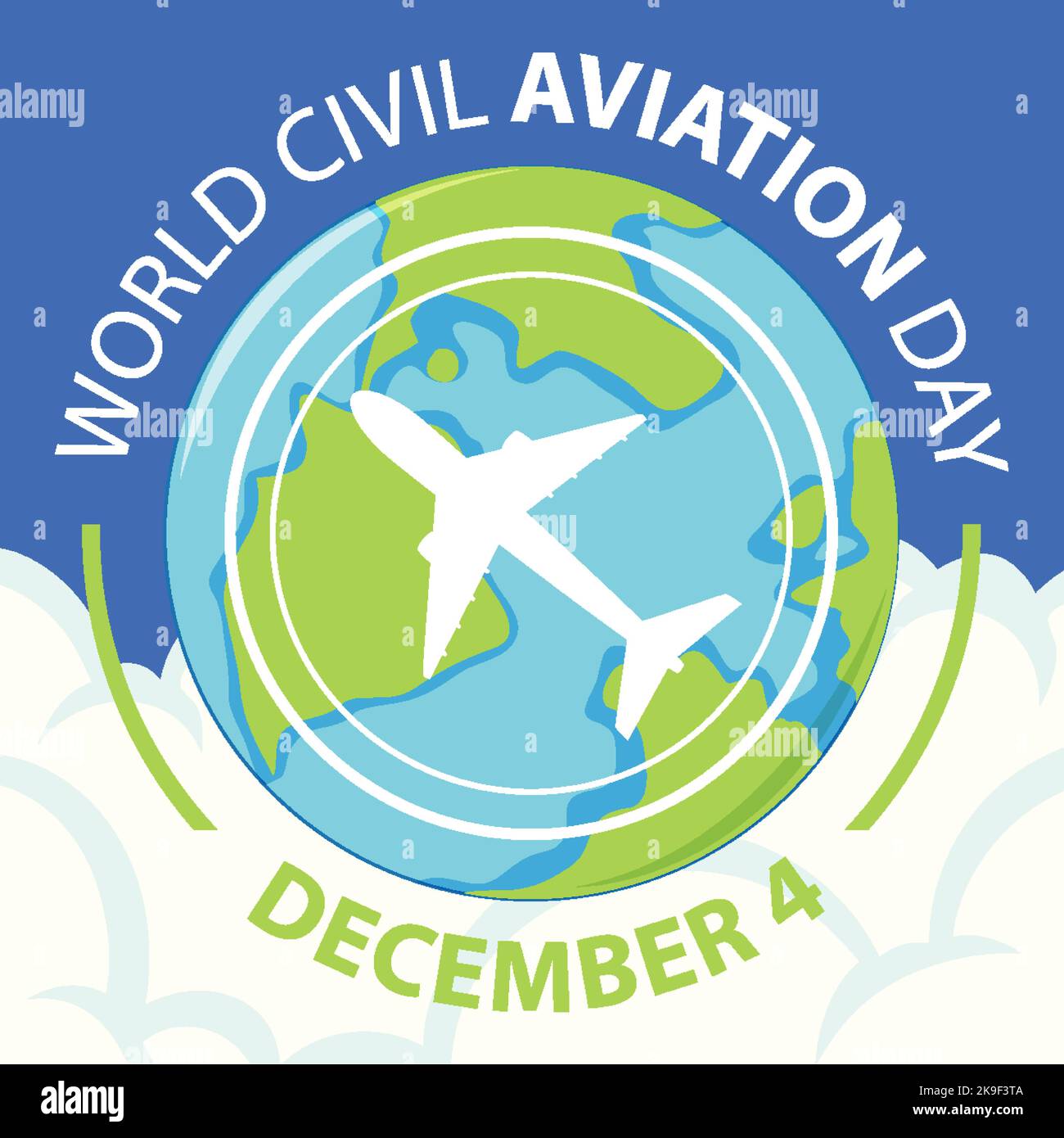 International Civil Aviation Day icon banner illustration Stock Vector ...