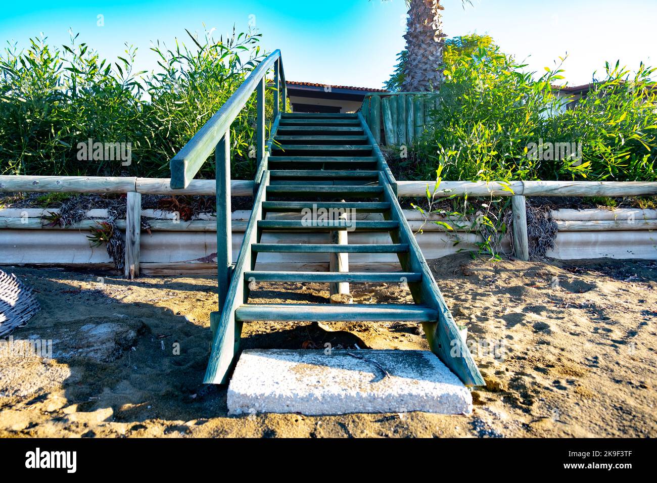 Stair steps going down to the beach, Concept idea of stair steps going ...