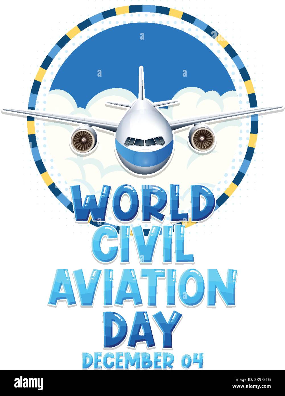 World civil aviation text for poster or banner design illustration ...