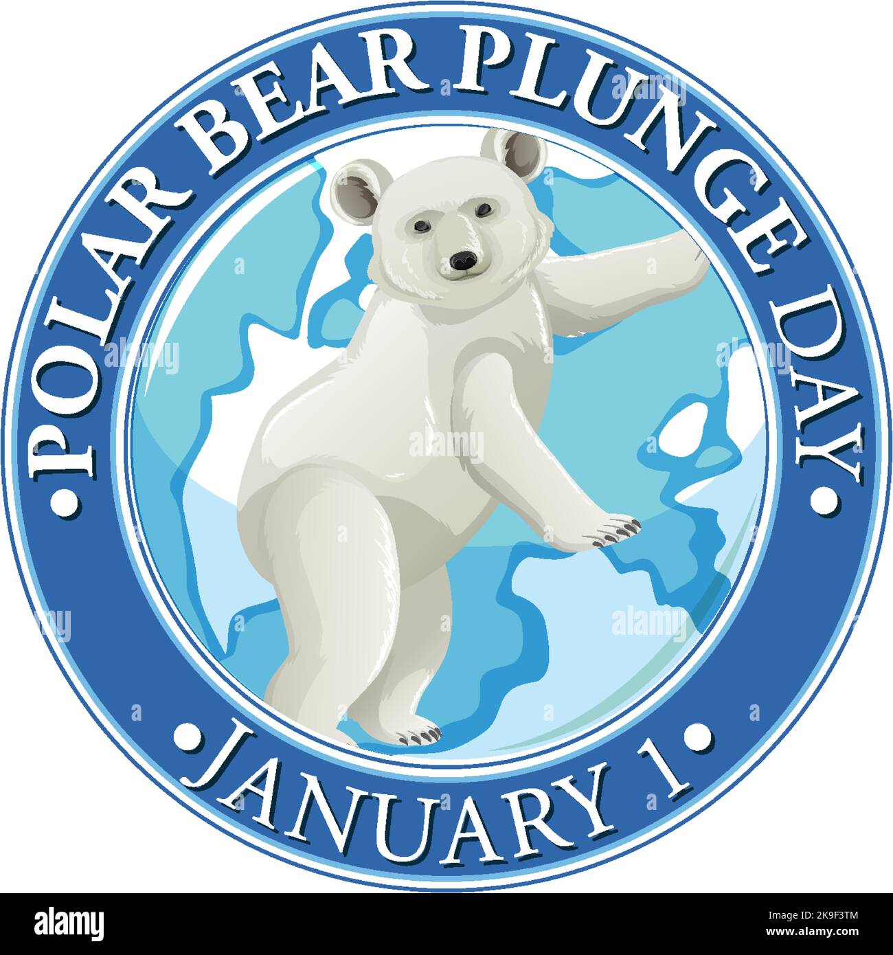 Polar Bear Plunge Day January icon illustration Stock Vector Image ...