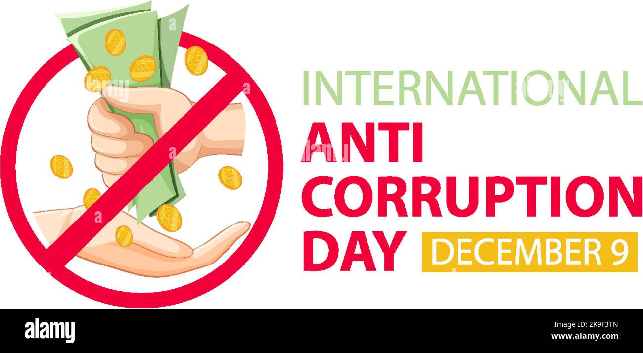 International anti corruption day December icon banner illustration ...