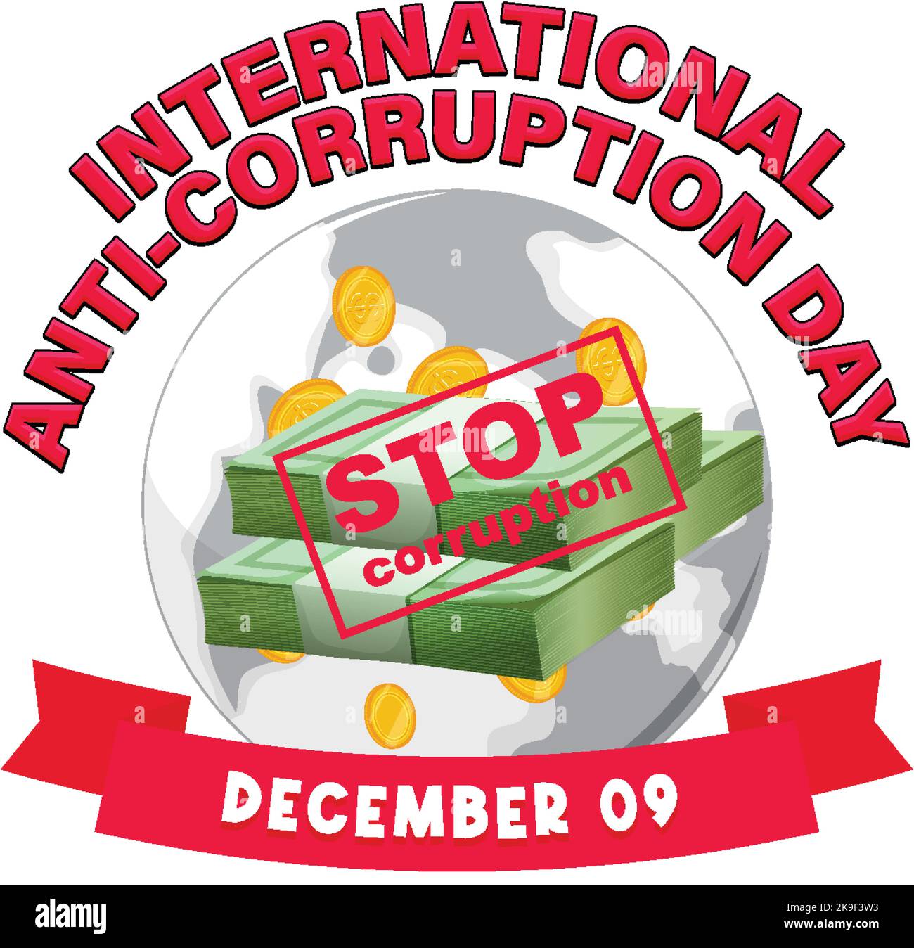 International Anti Corruption Day Poster Design illustration Stock ...