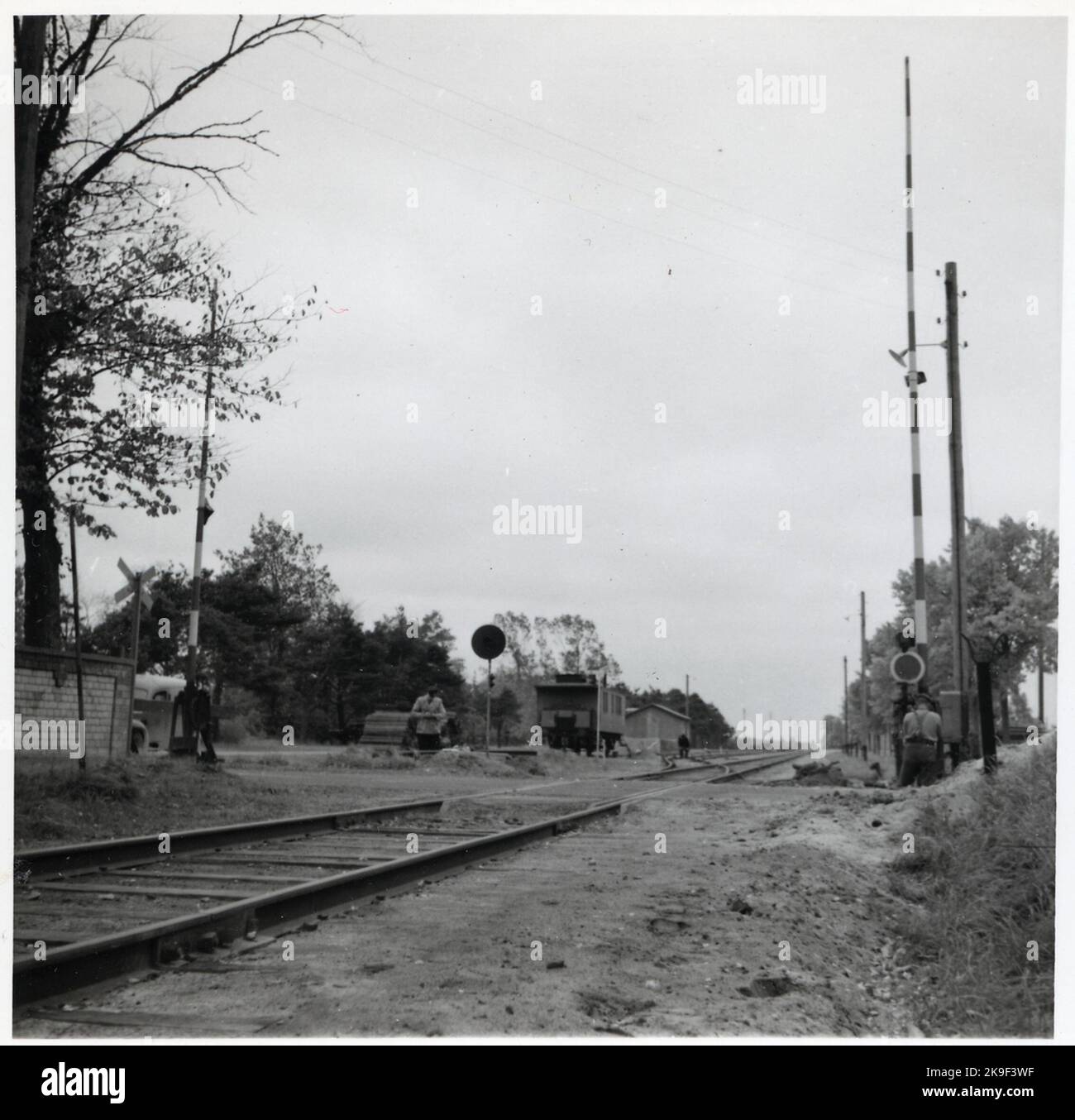 Railway crossing at Rinkaby on the route between Kristianstad and Åhus ...