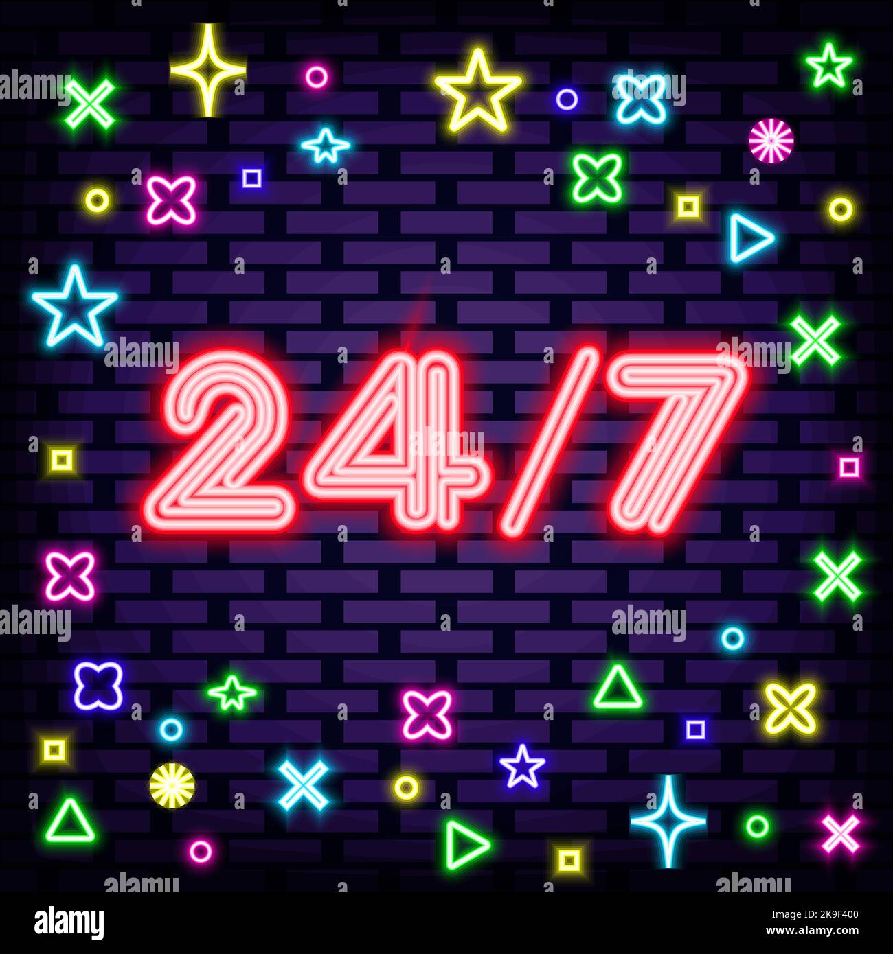 44766 Neon Sign Vector. Glowing with colorful neon light. Night ...