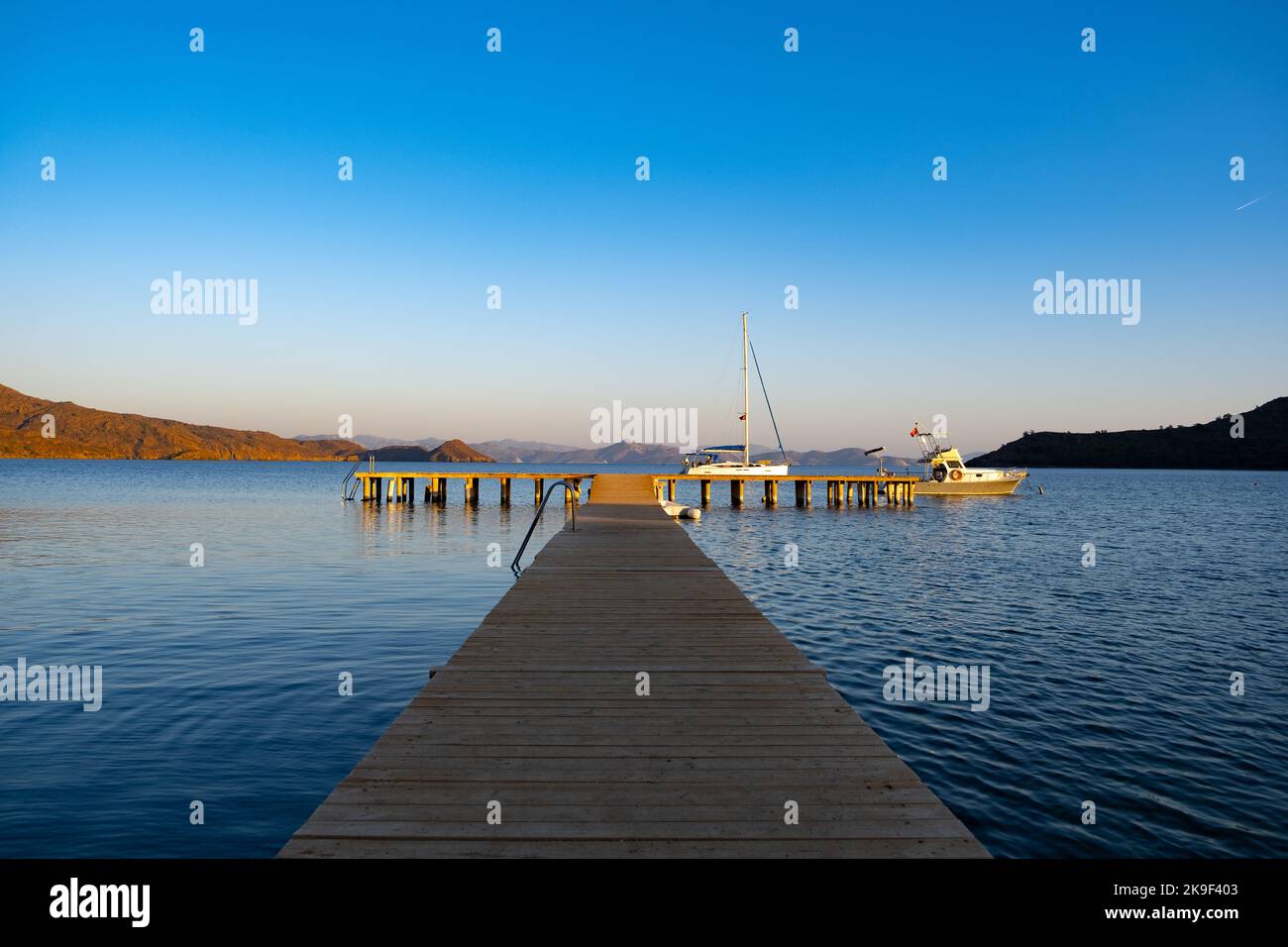 Marina where boats dock at sea, concept idea of marina where boats dock ...