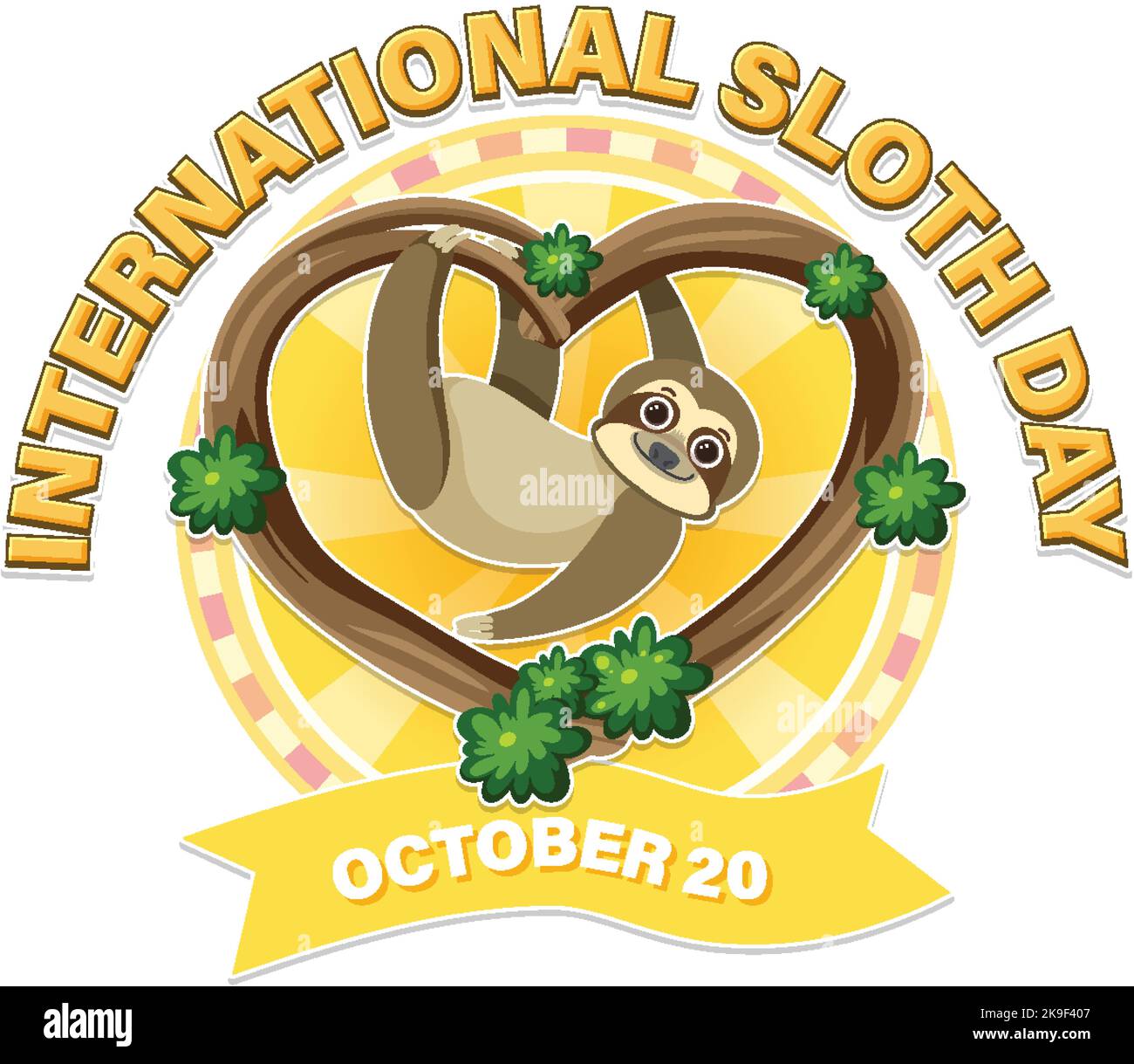 International sloth day banner concept vector illustration Stock Vector ...
