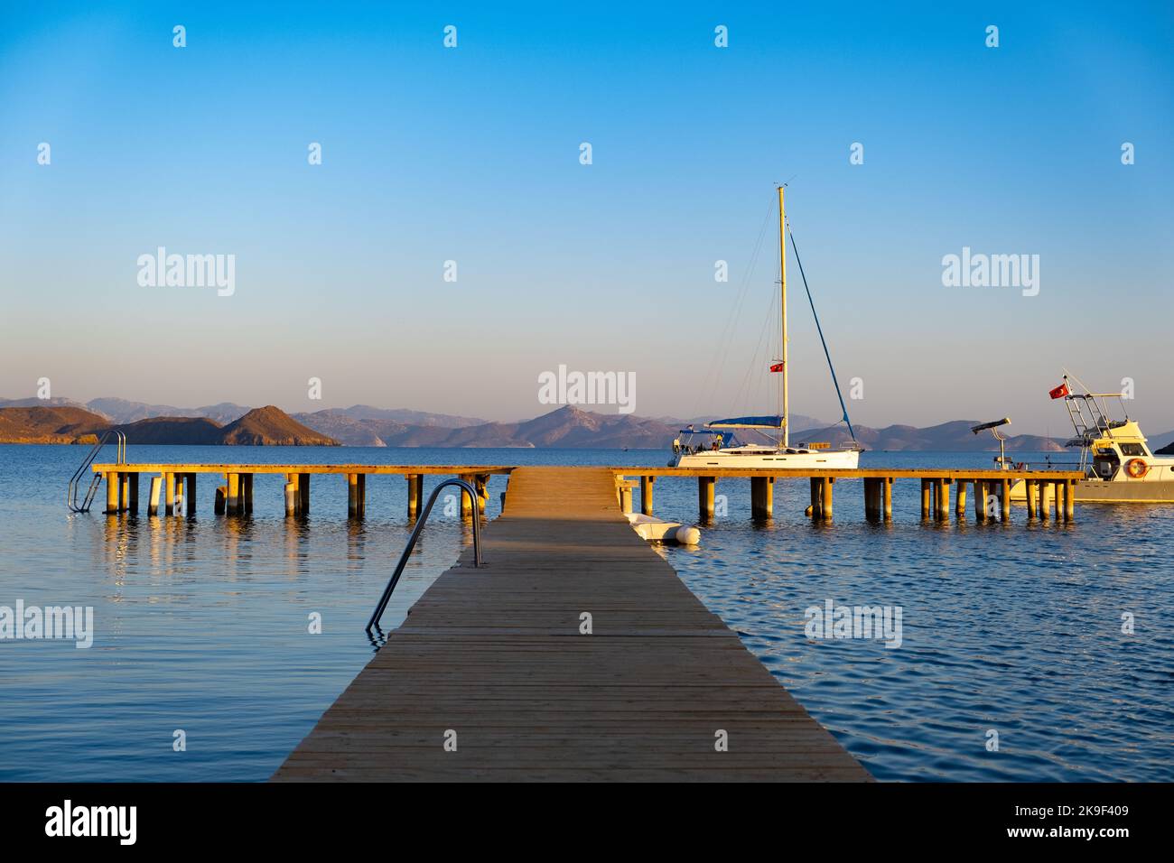 Marina where boats dock at sea, concept idea of marina where boats dock ...