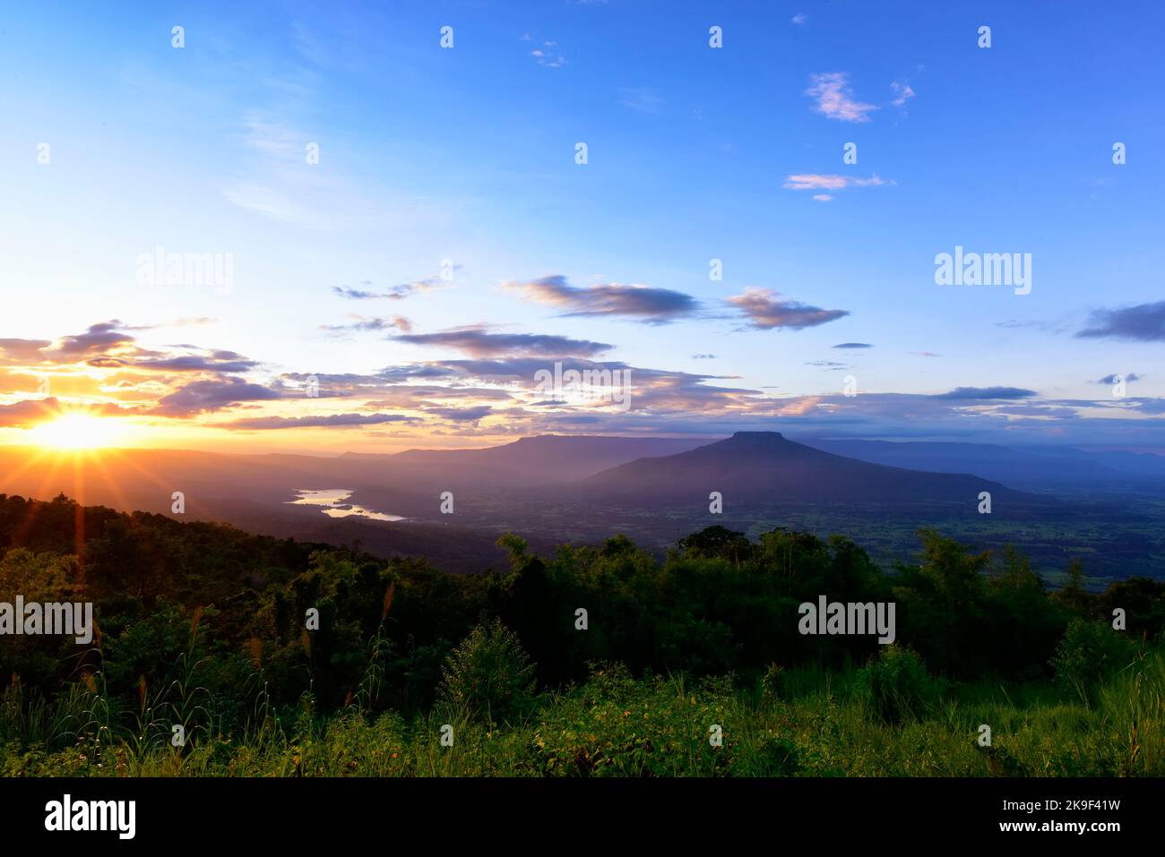 The viewpoint at the mountain in the Phu Pa por Fuji atmosphere at ...