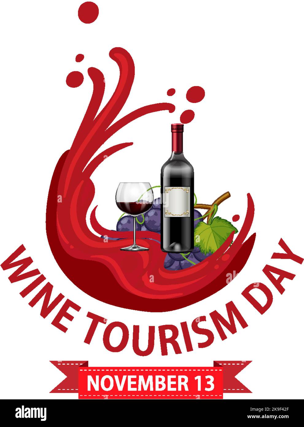 Wine Tourism Day Font Logo Design illustration Stock Vector Image & Art ...