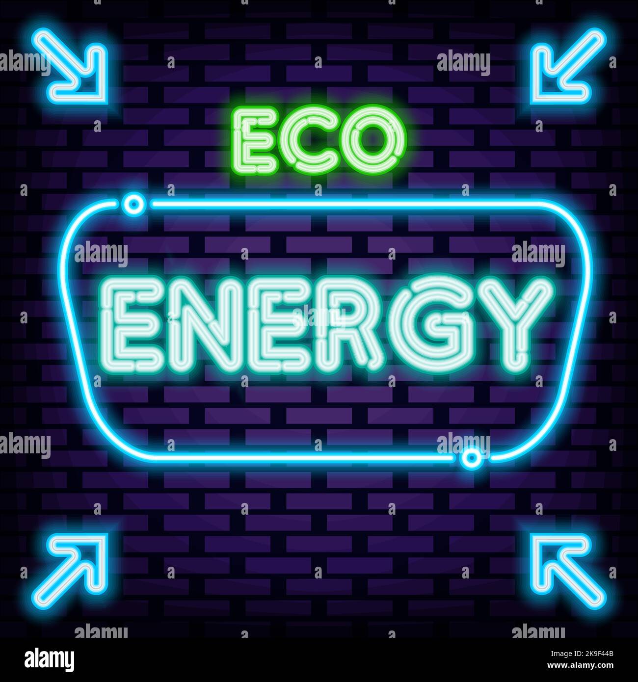Eco Energy Neon quote. Neon script. Announcement neon signboard Stock ...