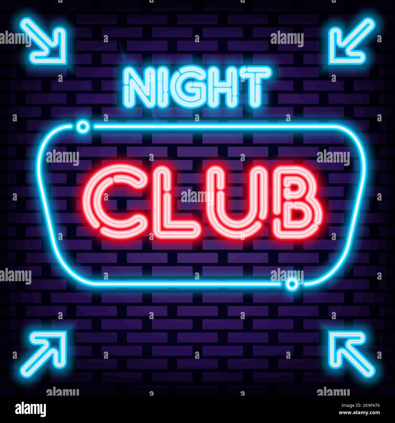 Night Club Neon sign. Bright signboard. Night bright advertising Stock ...