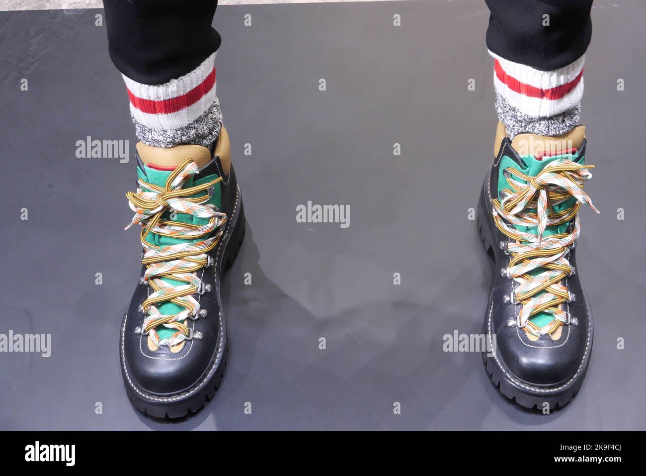 BOOTS ON DISPLAY AT DSQUARED2 FASHION BOUTIQUE Stock Photo - Alamy