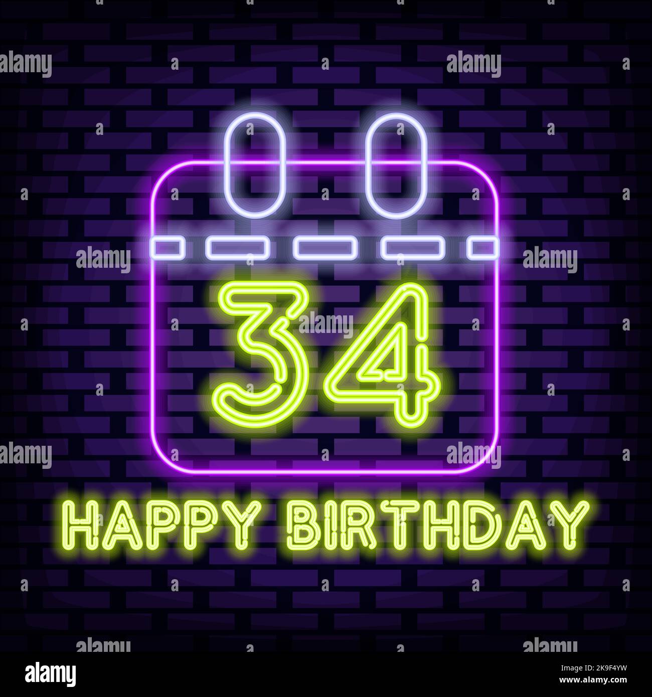 34 birthday logo hi-res stock photography and images - Alamy