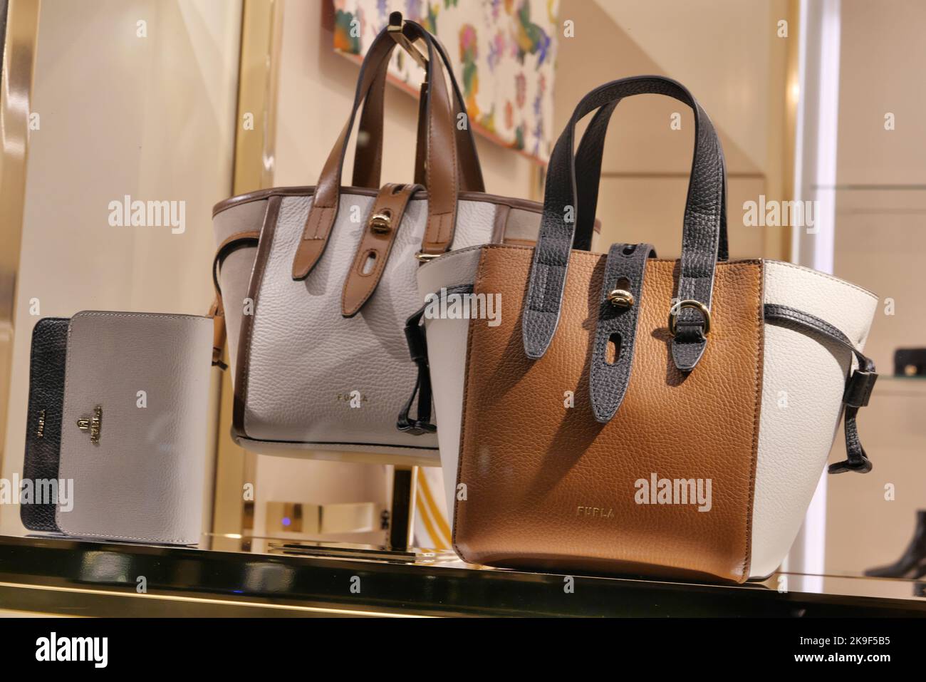 BAG ON DISPLAY AT FURLA FASHION BOUTIQUE Stock Photo - Alamy