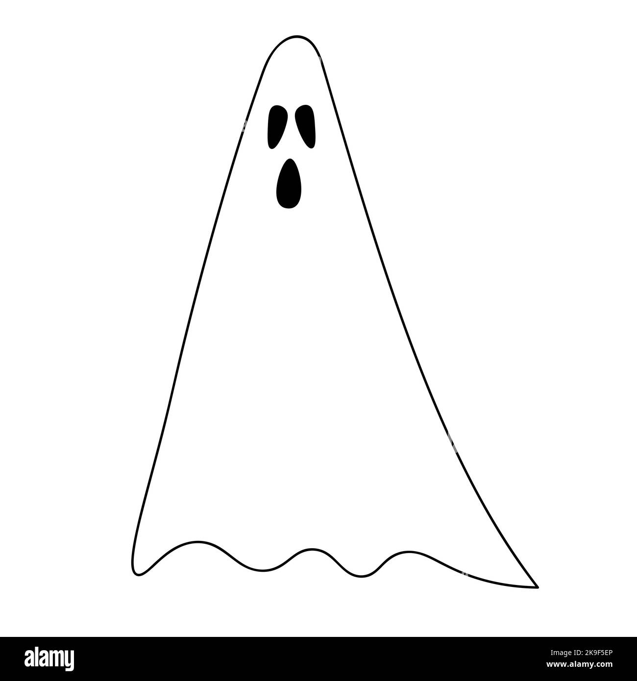 Ghost. Sketch. Creepy spirit. Vector illustration. Doodle style ...