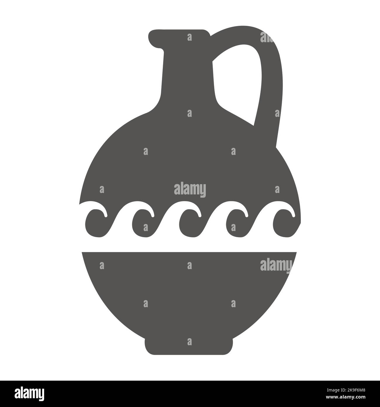 Greek vase silhouette. Ancient amphora and pot with meander pattern ...