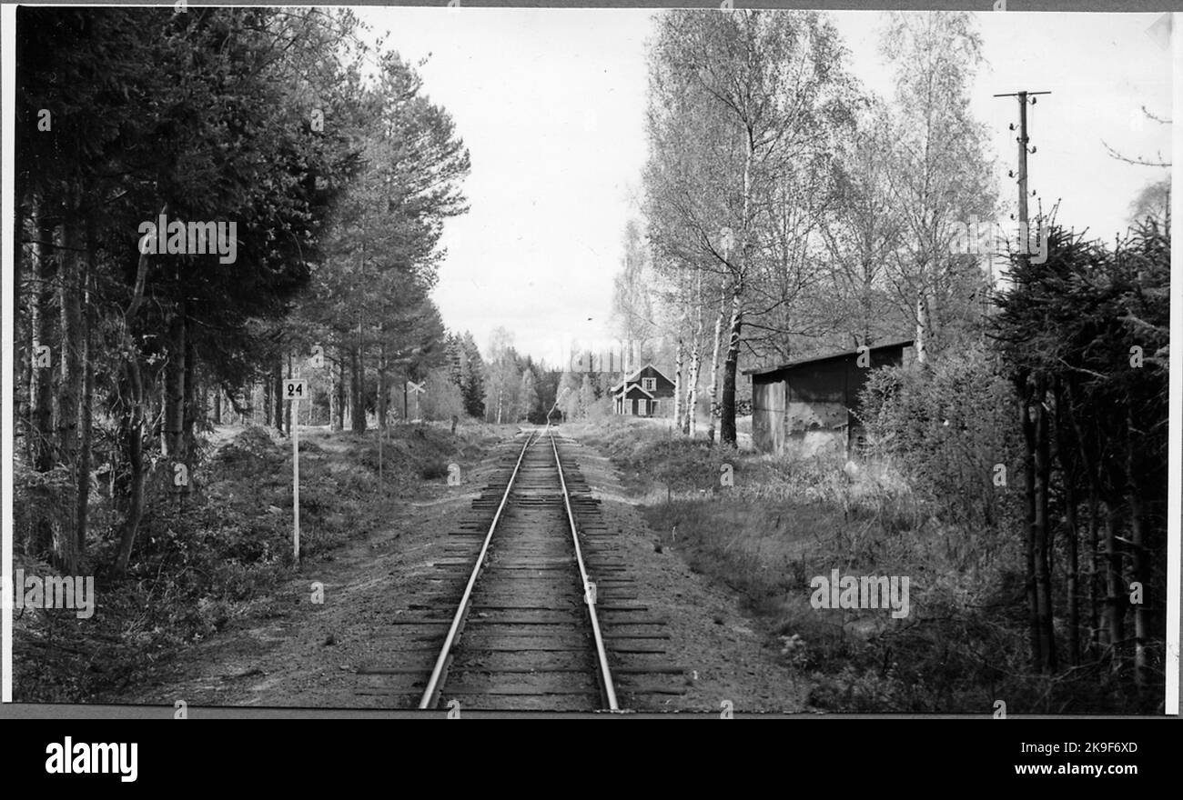 At the entrance to Mark Station, milestone 24 Stock Photo - Alamy