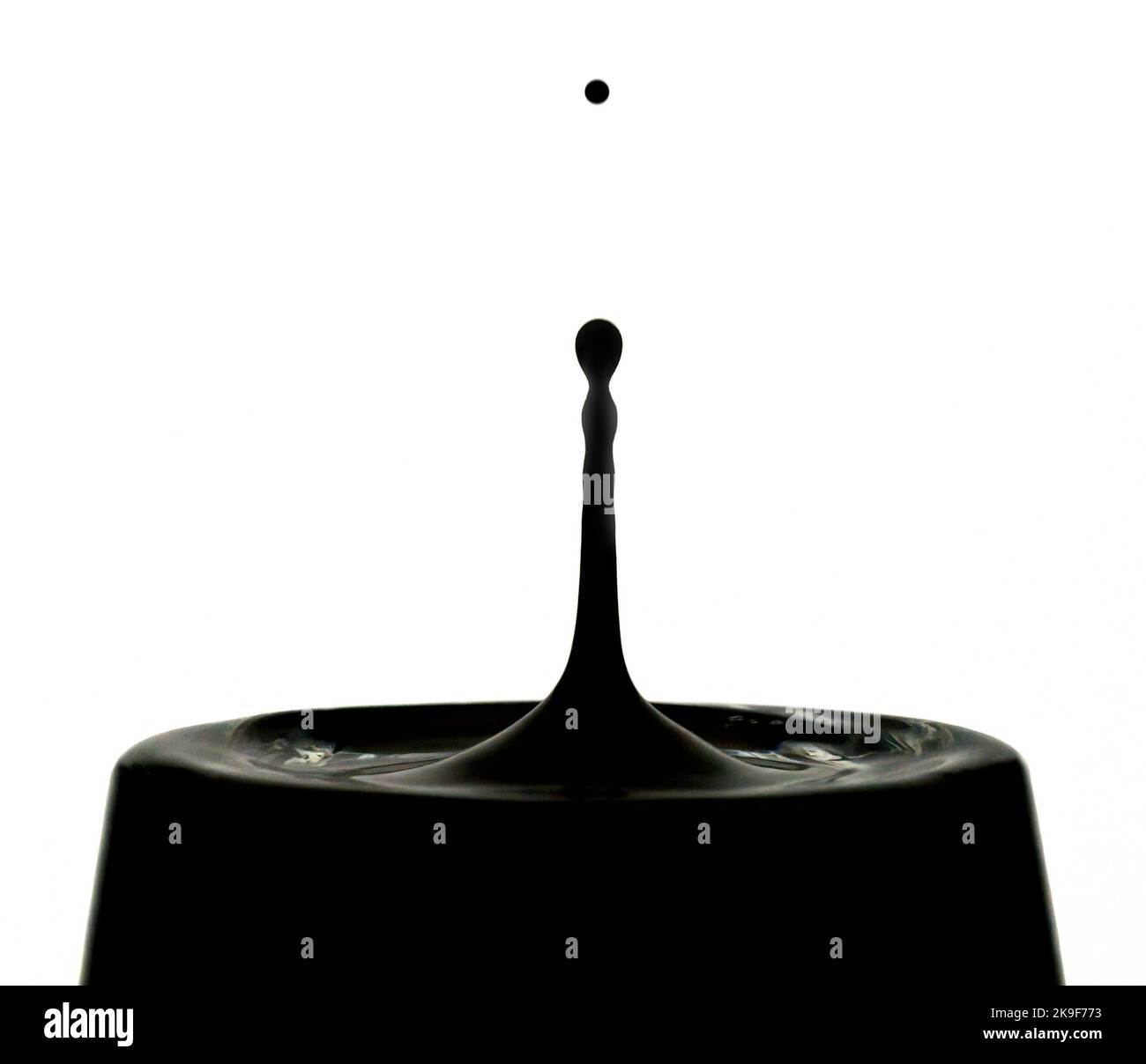 Black liquid drip, drop. Isolated on white. Could be oil or paint Stock ...