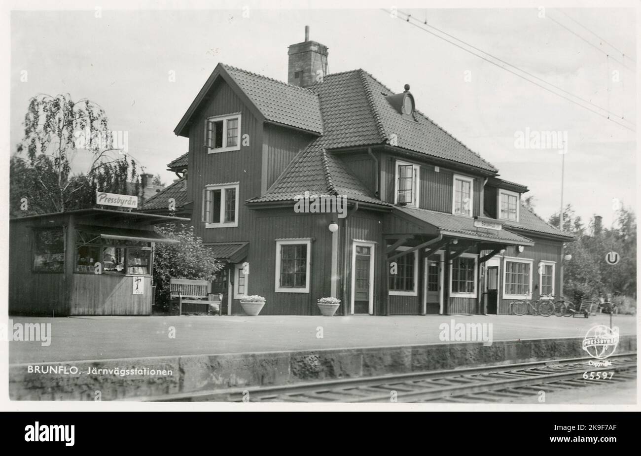 Brunflo Station around the year 1950 Stock Photo - Alamy
