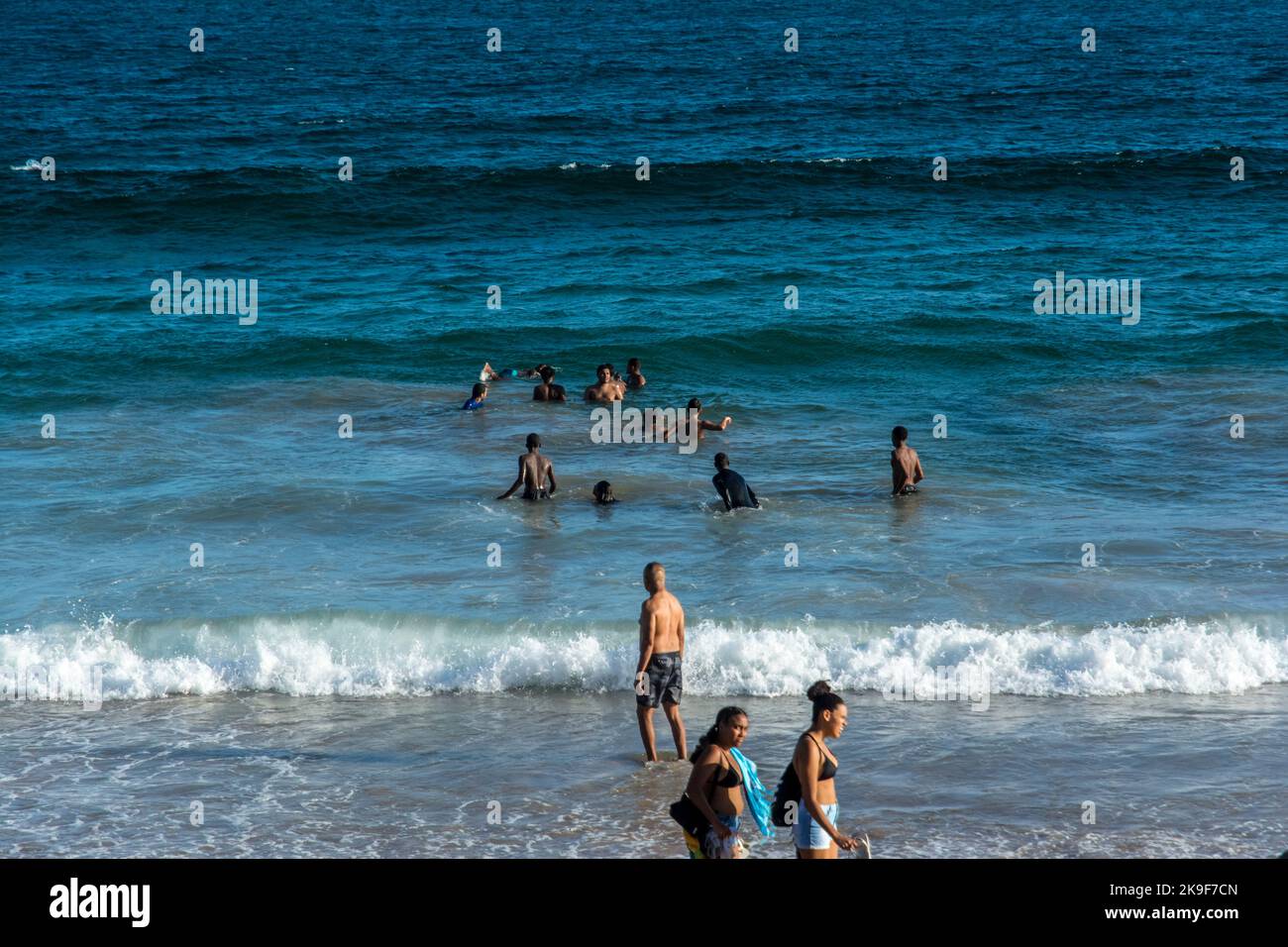 Salvador, Bahia, Brazil - October 22, 2022: People bathing in the sea ...