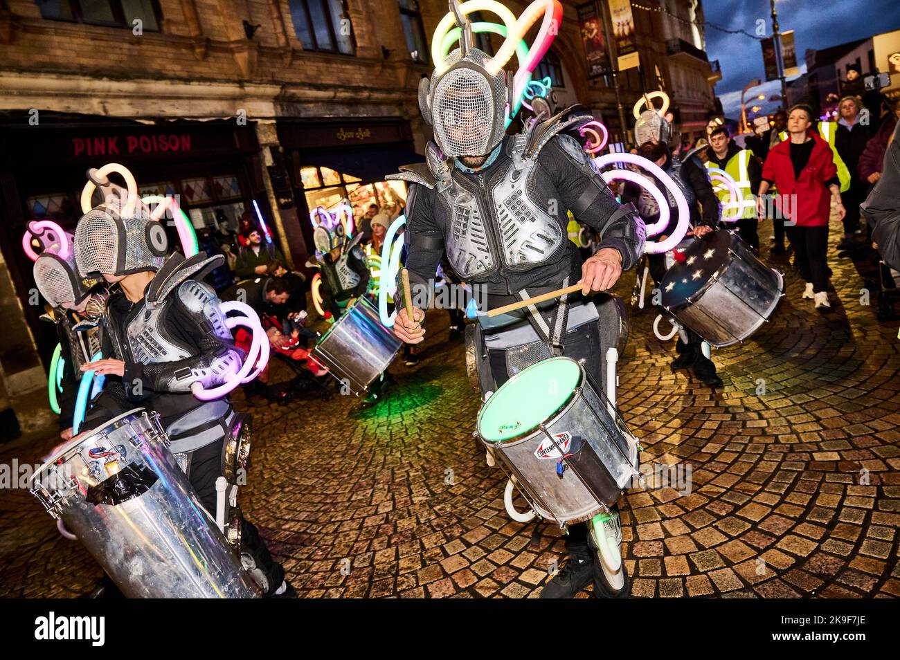Blackpool Lightpool festival 2022. Sparks the LED drummers during ...