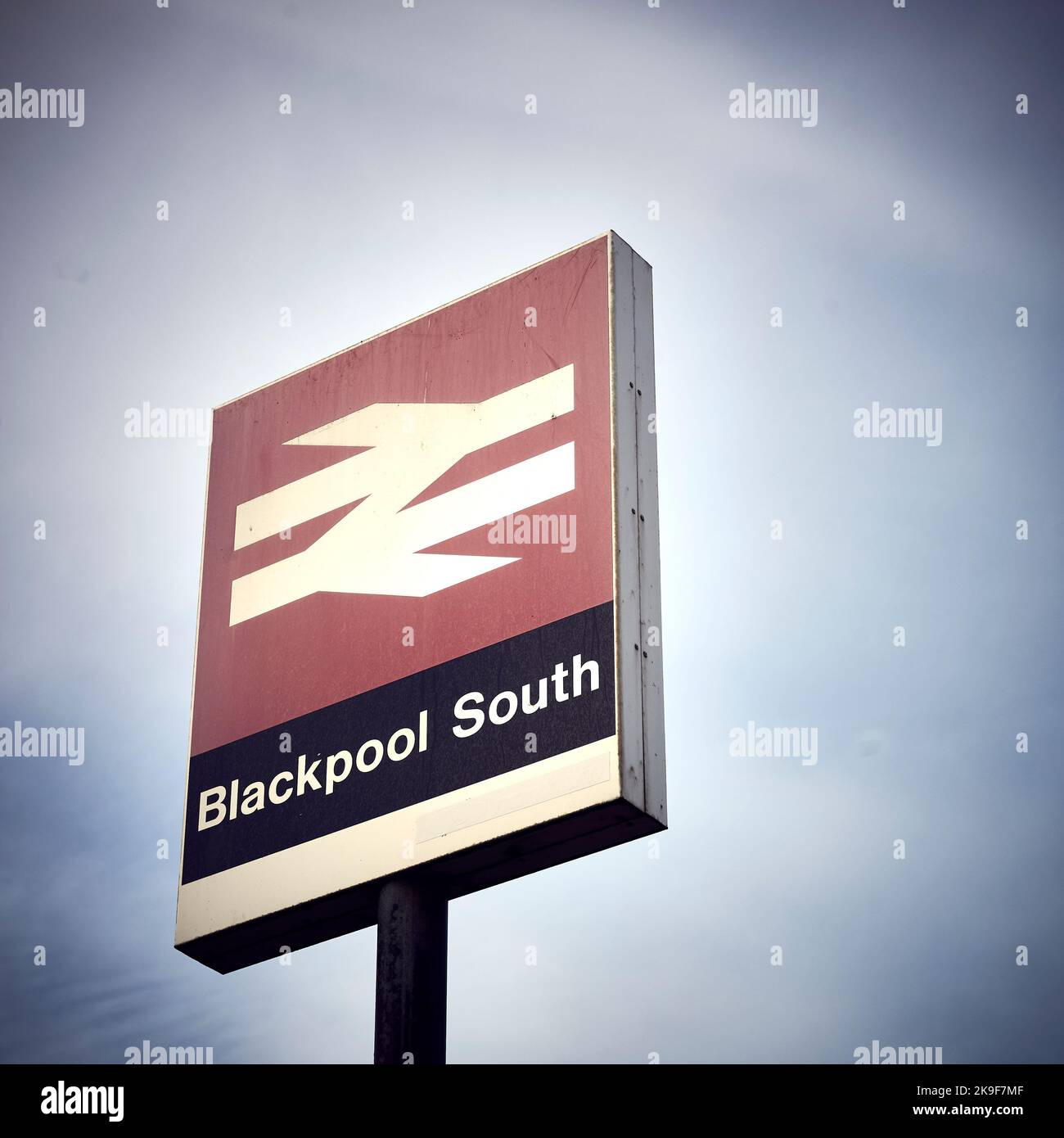 Sign for Blackpool South railway station Stock Photo - Alamy