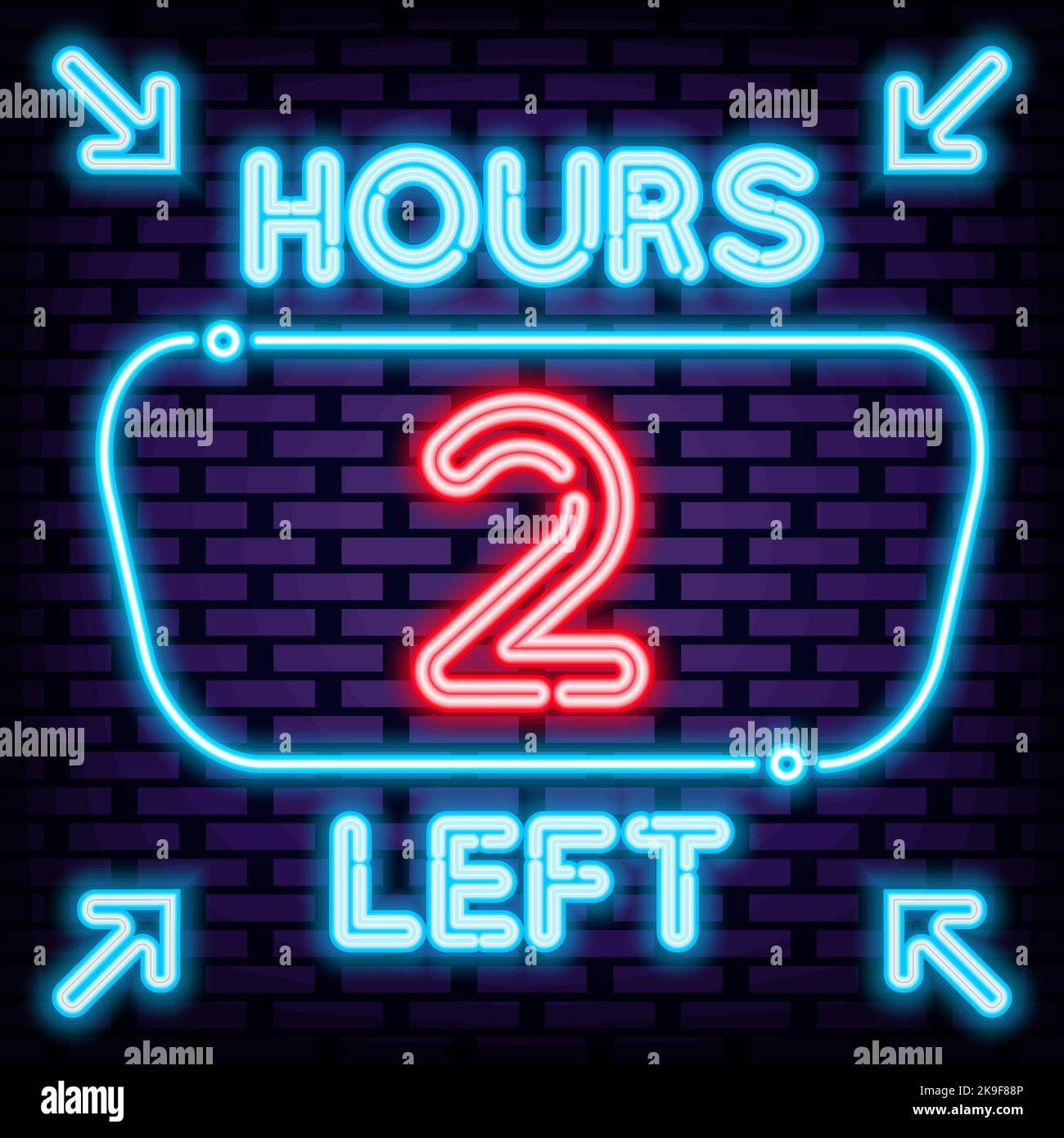 2 hours left Neon sign. Neon script. Light art Stock Vector Image & Art ...