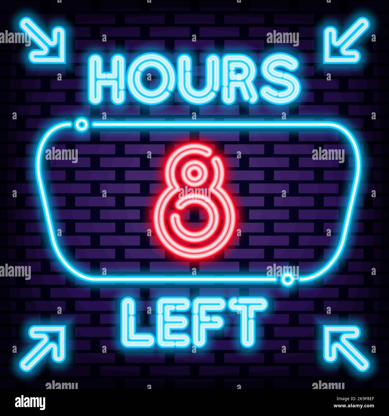 8 hours left Neon sign. Neon script. Light art Stock Vector Image & Art ...