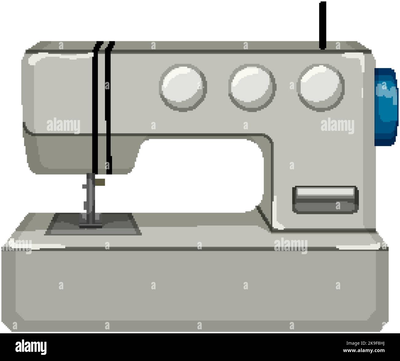 thread sew machine cartoon vector illustration Stock Vector Image & Art ...