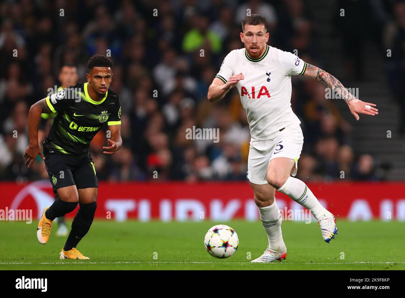 Pierre-Emile Hojbjerg of Tottenham Hotspur and Marcus Edwards of ...
