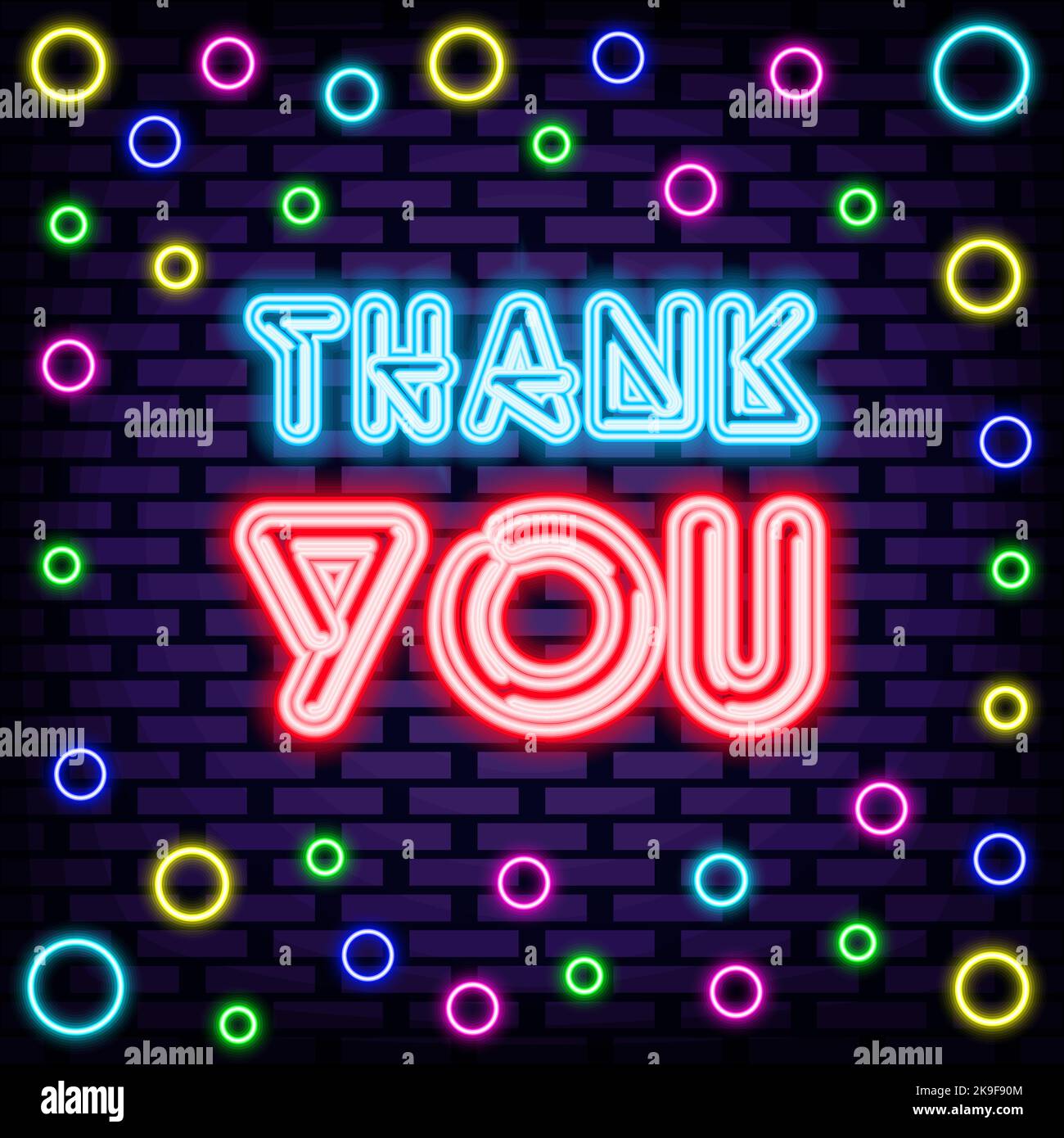 Thank You Neon signboards. On brick wall background. Light banner Stock Vector Image & Art - Alamy