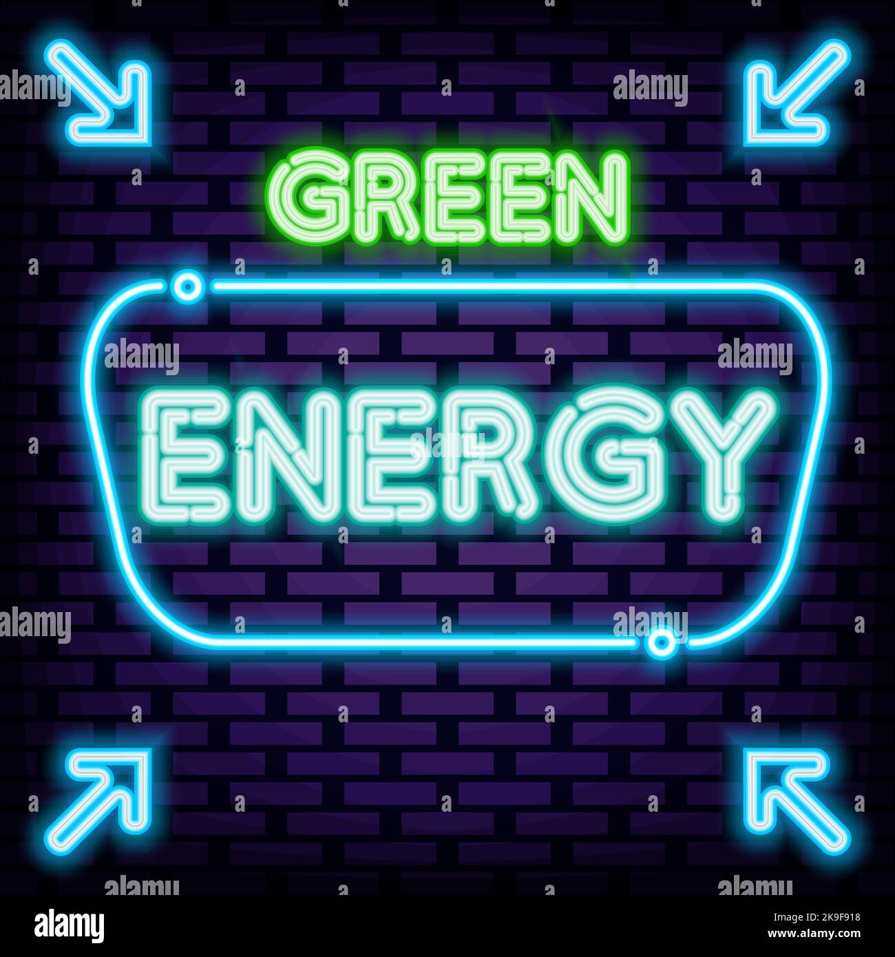 Green energy Neon quote. Neon script. Night advensing Stock Vector ...